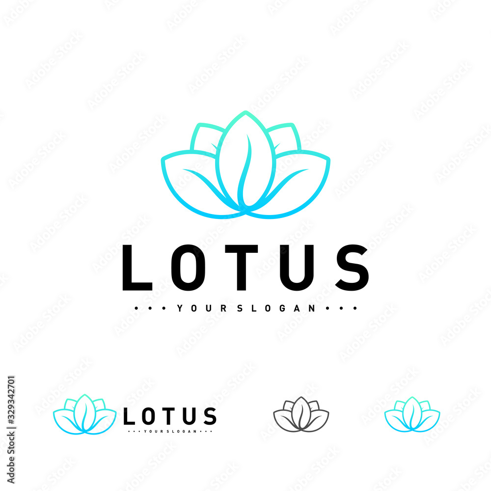 Luxury Lotus logo design vector template, Lotus flower logo concept ...