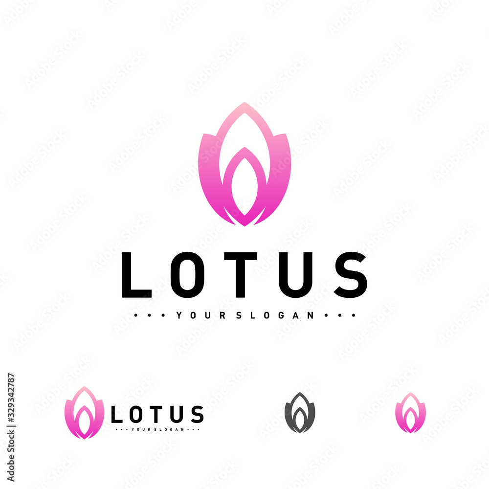 Luxury Lotus logo design vector template, Lotus flower logo concept ...