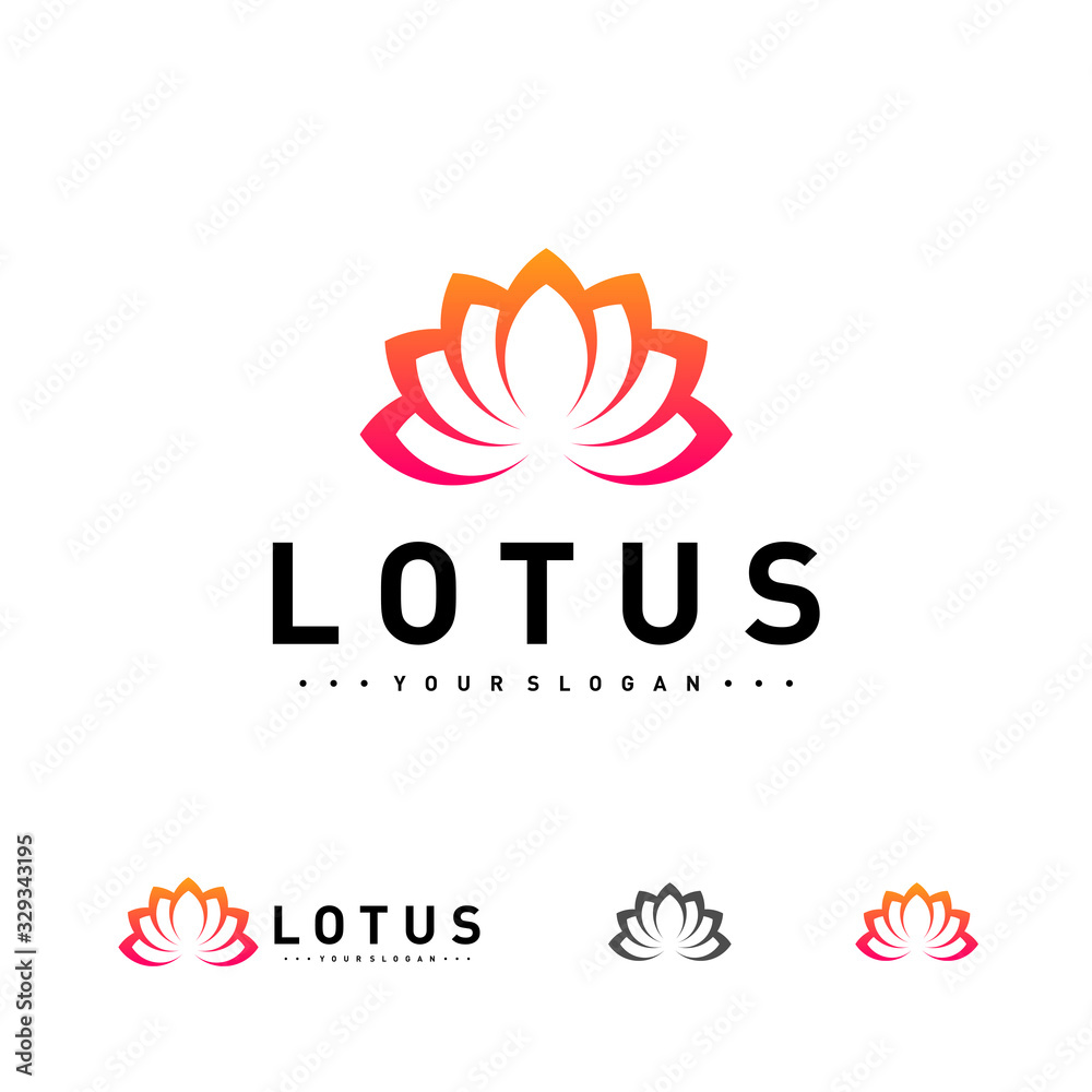 Luxury Lotus logo design vector template, Lotus flower logo concept ...