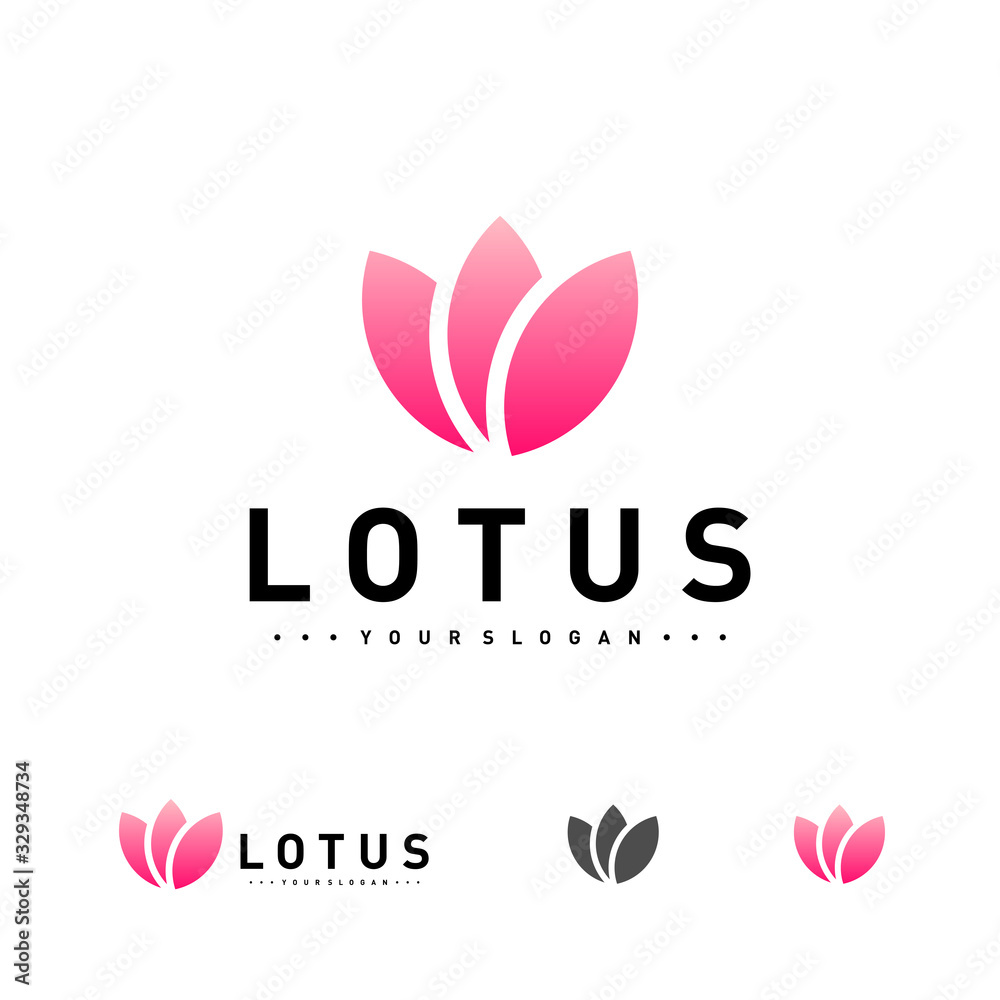 Luxury Lotus logo design vector template, Lotus flower logo concept ...