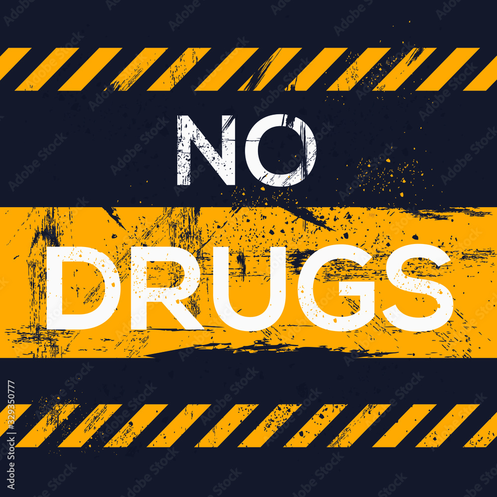 Warning sign (NO drugs), vector illustration. Stock Vector | Adobe Stock