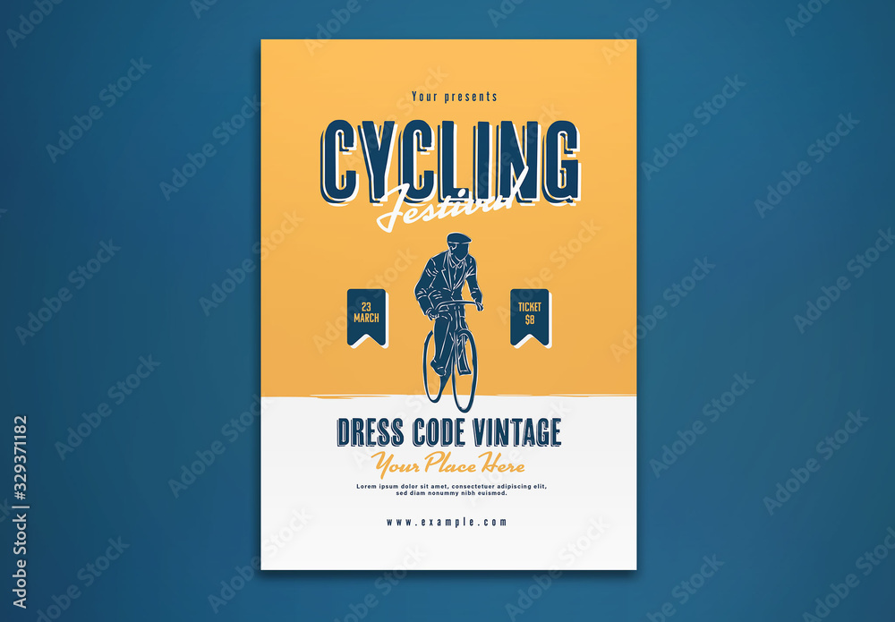 Cycling Festival Flyer Layout Stock Template | Adobe Stock
