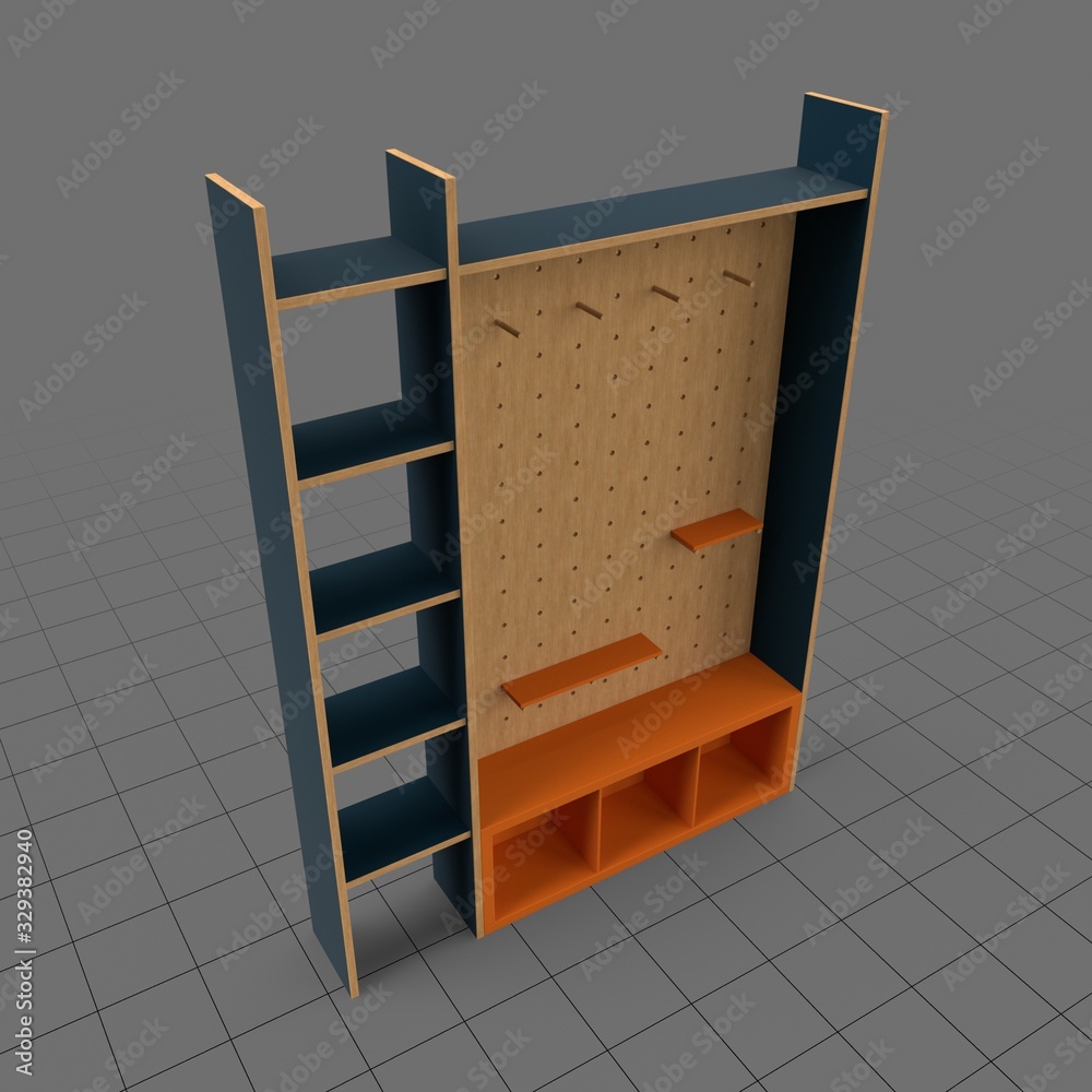Modern bookshelf 2 Stock 3D asset | Adobe Stock