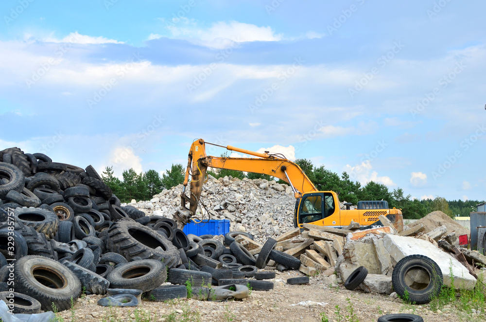 Industrial landfill for the processing of waste tires and rubber tyres ...