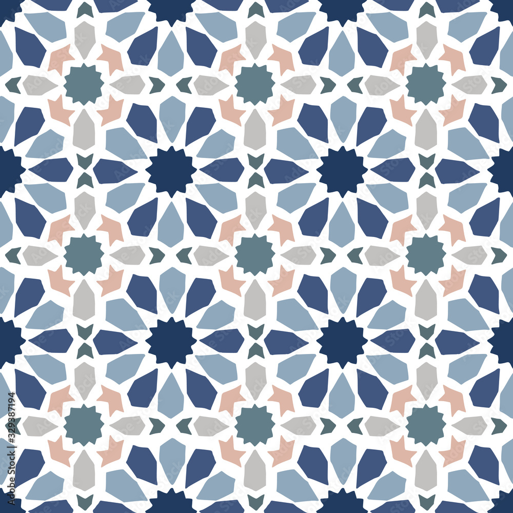 Hand drawn stars shaped Moroccan seamless pattern for Ramadan Kareem ...