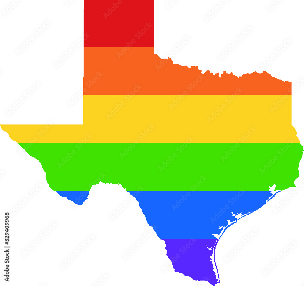 Vector Illustration of the Gay Map of USA State of Texas Stock Vector ...