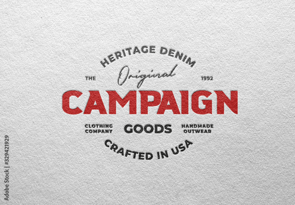 Embossing and Paper Texture Effect Mockup Stock Template | Adobe Stock