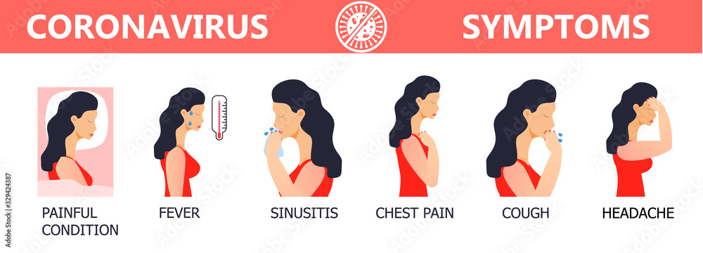 Coronavirus infographics vector. Infected human illustration. CoV-2019 ...