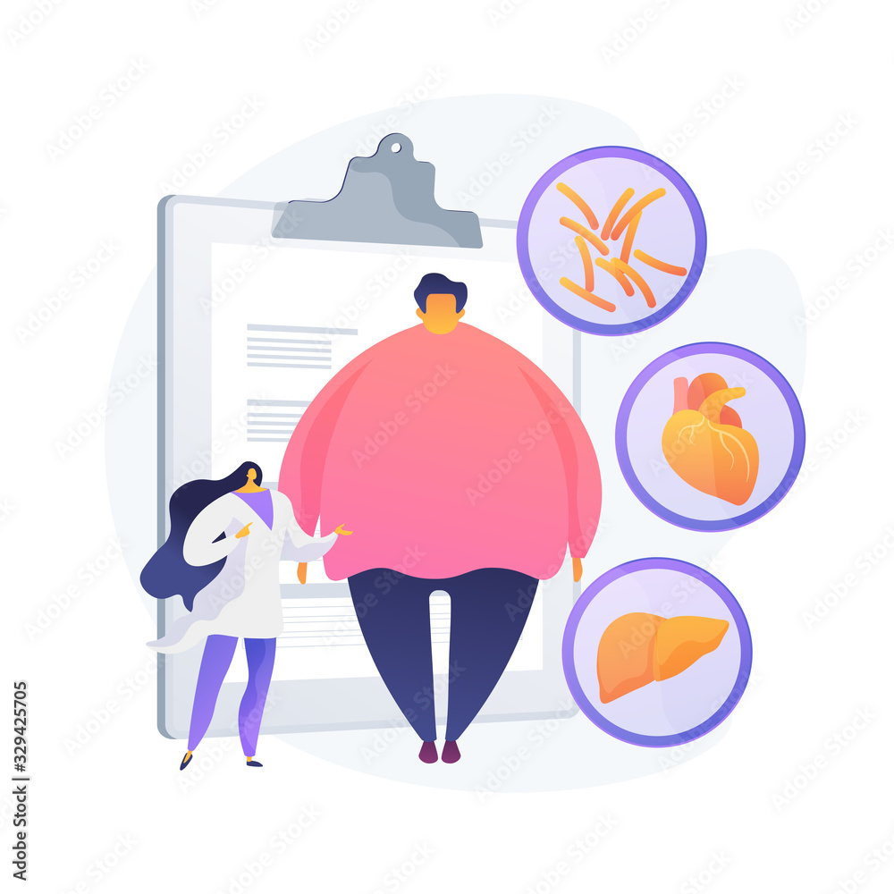 Obesity problem. Overweight man medical consultation and diagnostics ...