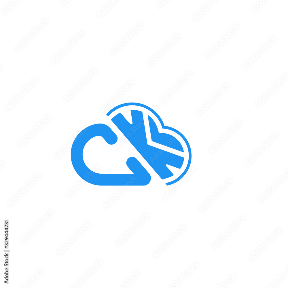 letter ck shaped cloud logo, Blue Cloud Tech Logo Vector Stock Vector ...