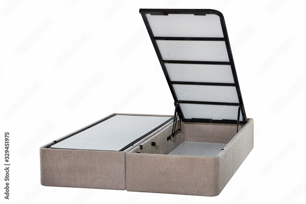 Pull up storage bed, storage space revealed by lifting the slatted base ...