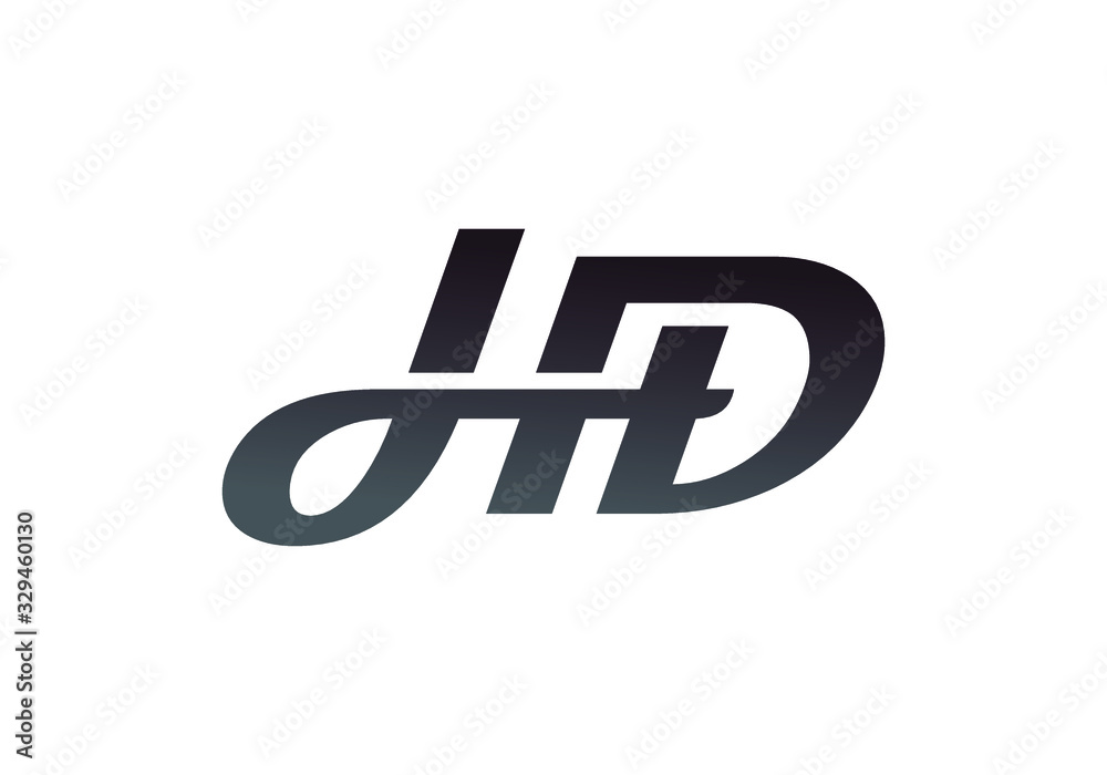 H D HD Initial Letter Logo design vector template, Graphic Alphabet ...