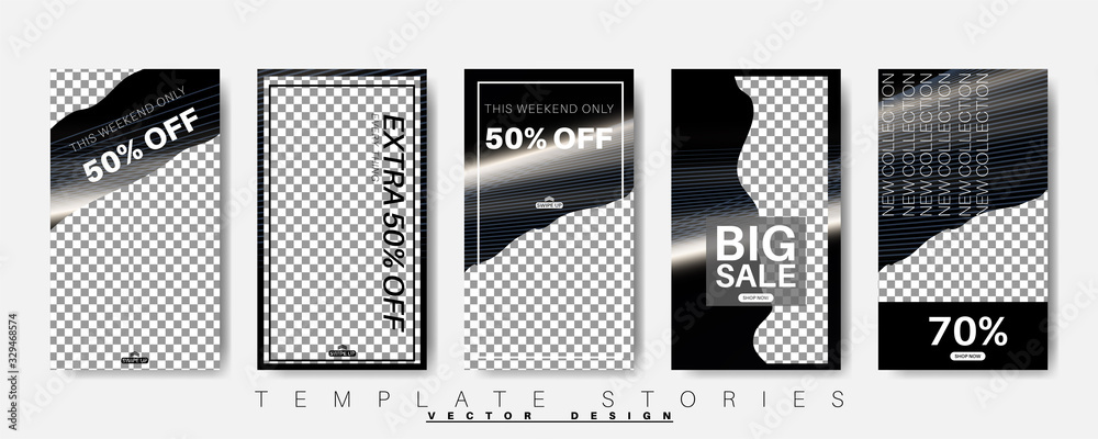 Editable Stories background template. Vector Design for social media ...