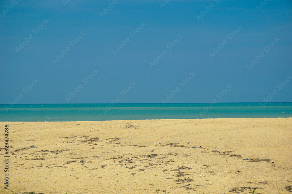 Golden sand beach has sand, sea water, sand, the sea water on the sand ...