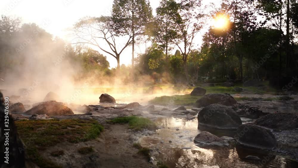 Hot Springs Onsen Natural Bath at National Park Chae Son, Lampang ...