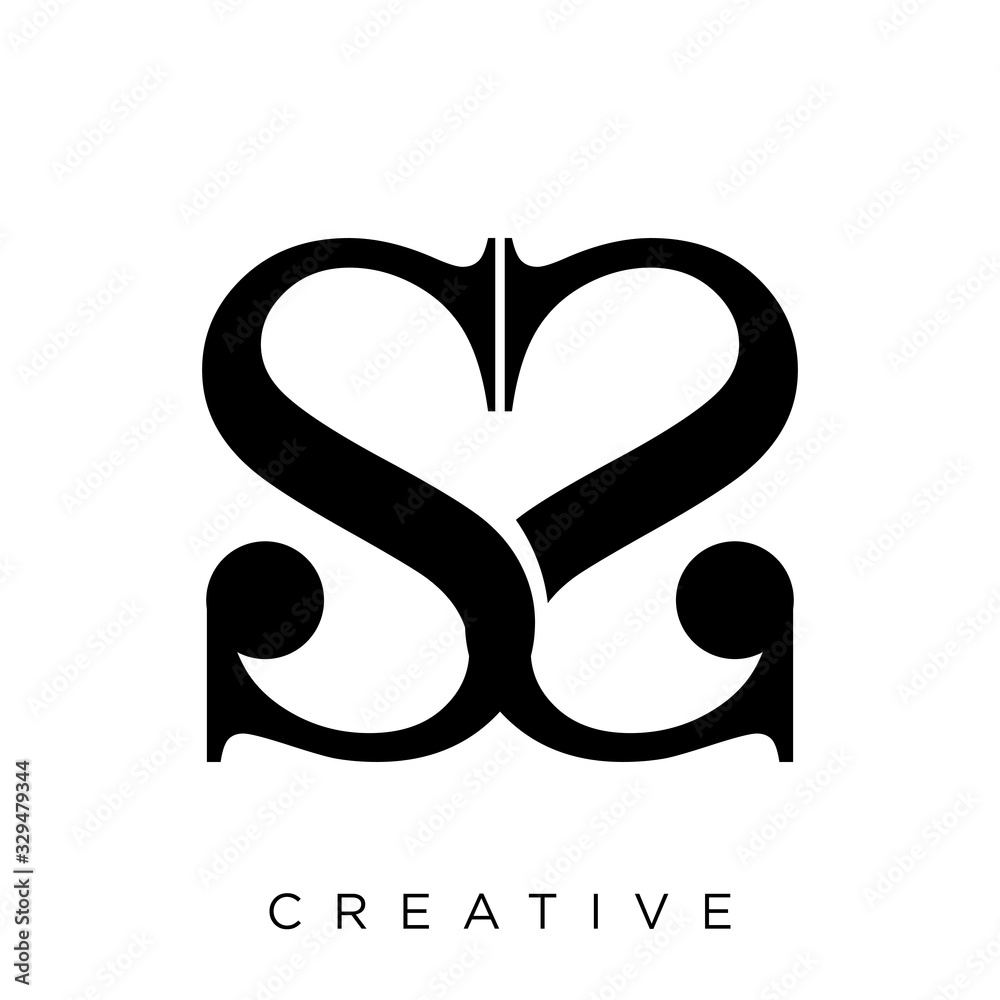 ss luxury logo design Stock Vector | Adobe Stock