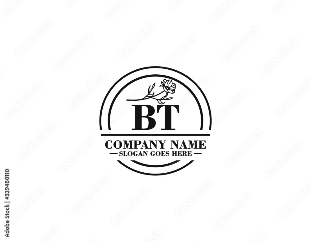Letter BT handwrititing logo with a beautiful template Stock Vector ...