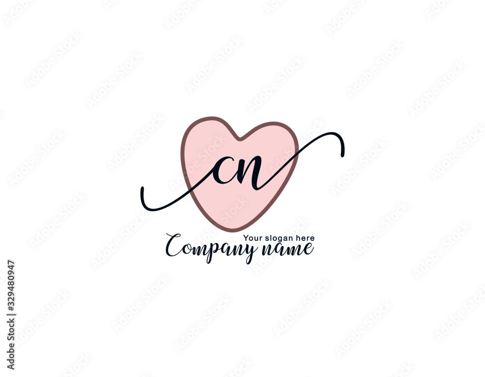 Letter CN handwrititing logo with a beautiful template Stock Vector ...
