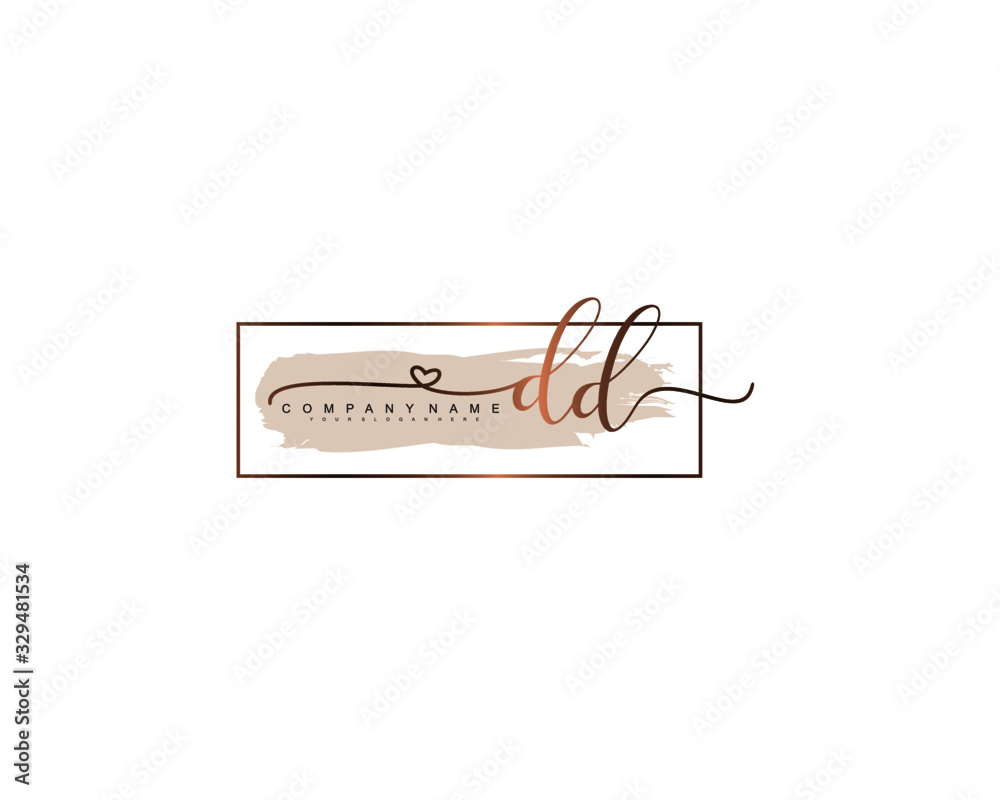 Letter DD handwrititing logo with a beautiful template Stock Vector ...