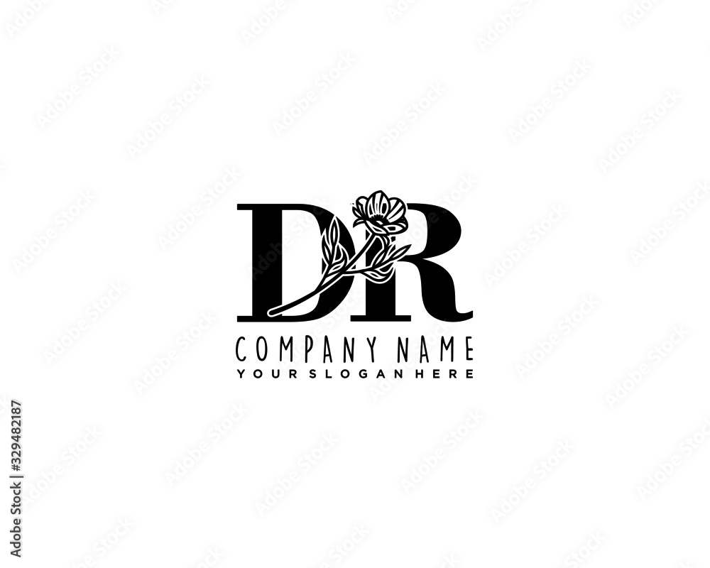 Letter DR handwrititing logo with a beautiful template Stock Vector ...