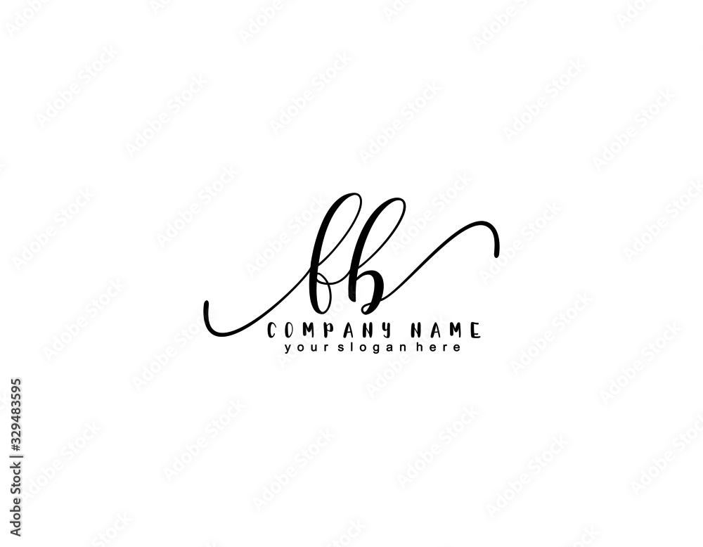Letter FB handwrititing logo with a beautiful template Stock Vector ...