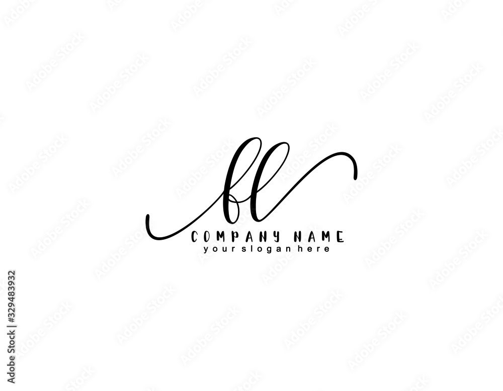 Letter FL handwrititing logo with a beautiful template Stock Vector ...