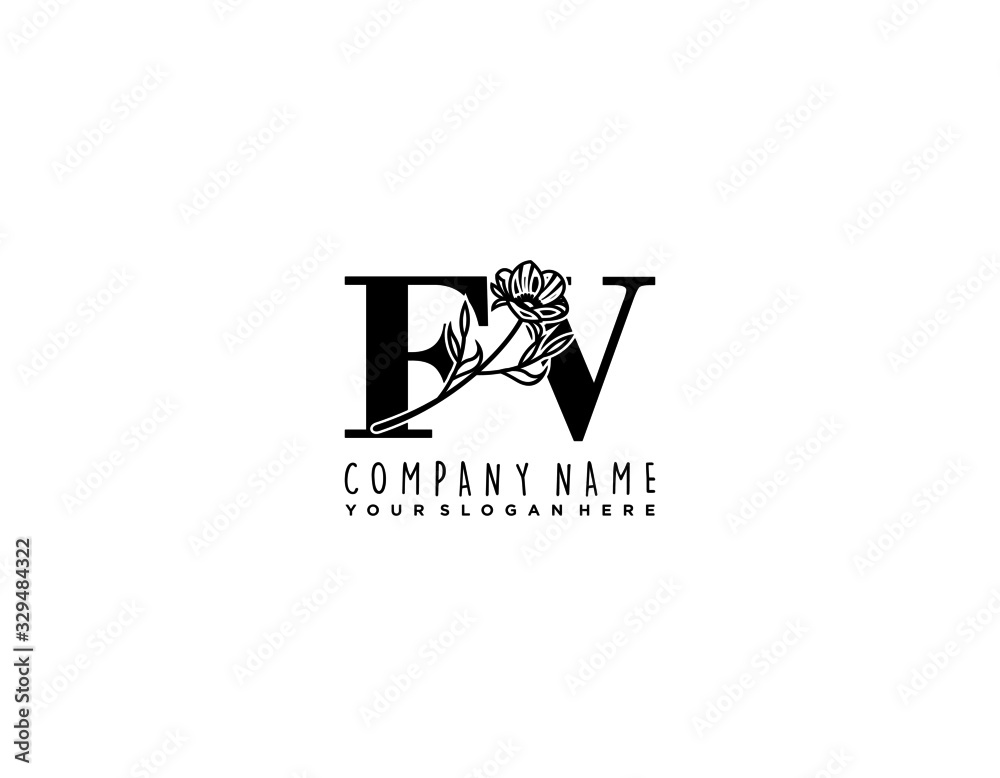 Letter FV handwrititing logo with a beautiful template Stock Vector ...