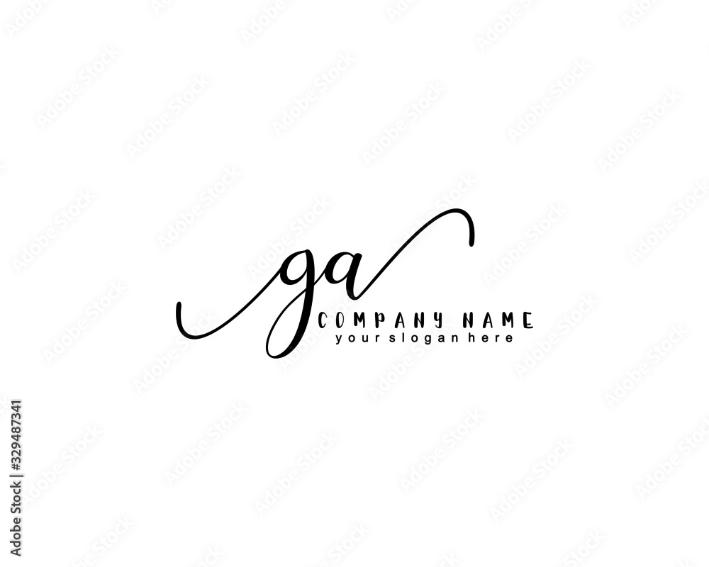 Letter GA handwrititing logo with a beautiful template Stock Vector ...