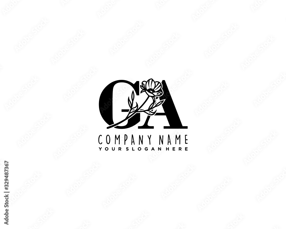 Letter GA handwrititing logo with a beautiful template Stock Vector ...