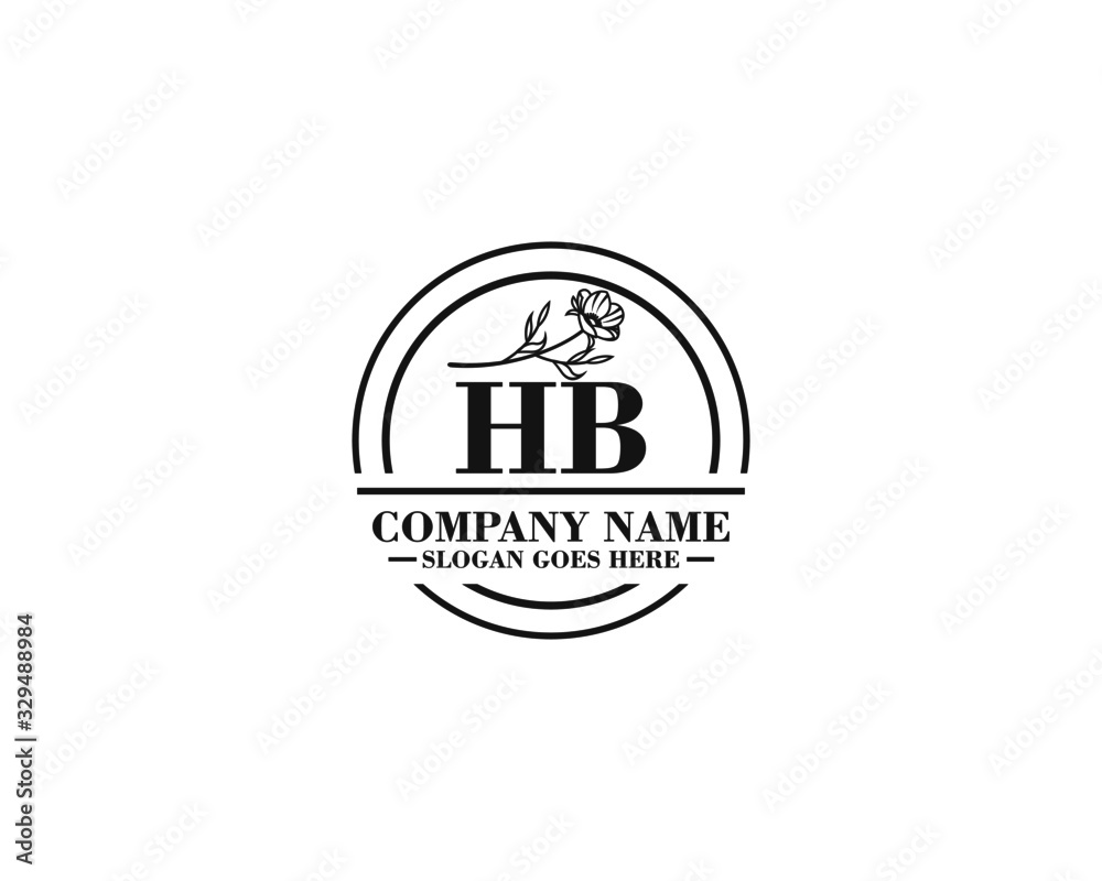 Letter HB handwrititing logo with a beautiful template Stock Vector ...