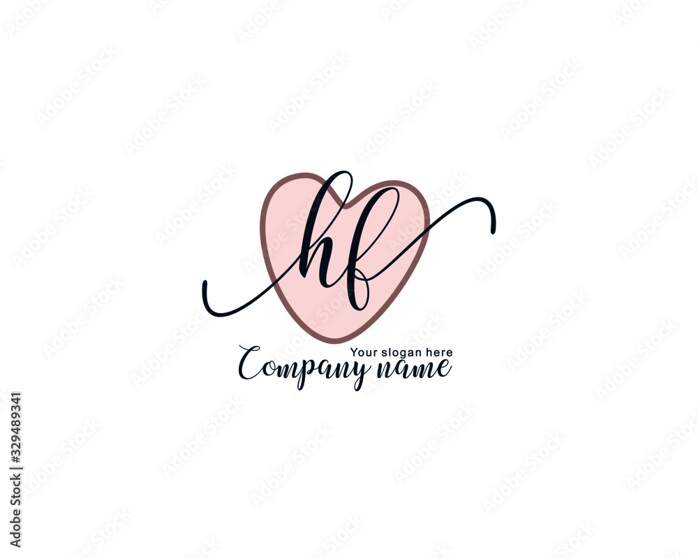 Letter HF handwrititing logo with a beautiful template Stock Vector ...