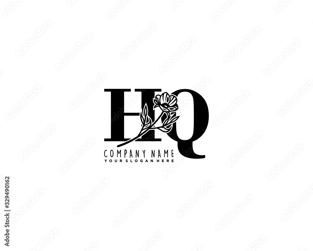 Letter HQ handwrititing logo with a beautiful template Stock Vector ...