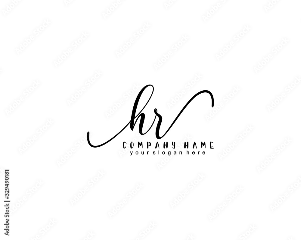 Letter HR handwrititing logo with a beautiful template Stock Vector ...
