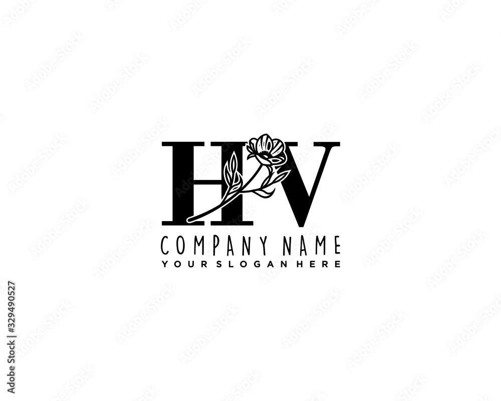Letter HV handwrititing logo with a beautiful template Stock Vector ...