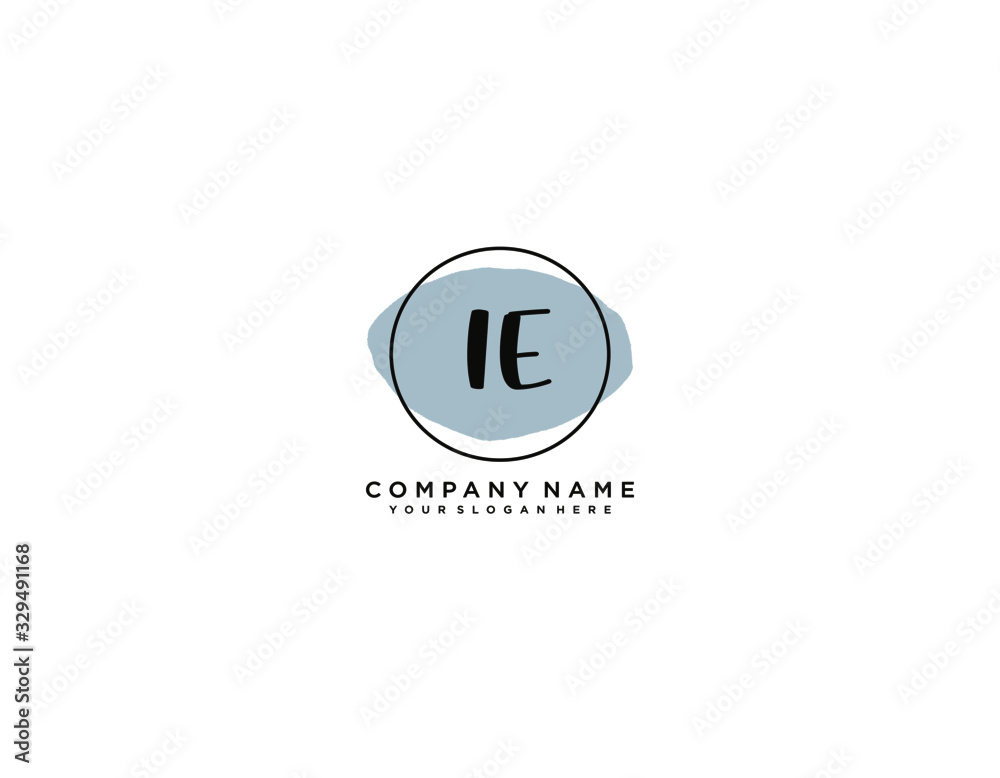 Letter IE handwrititing logo with a beautiful template Stock Vector ...