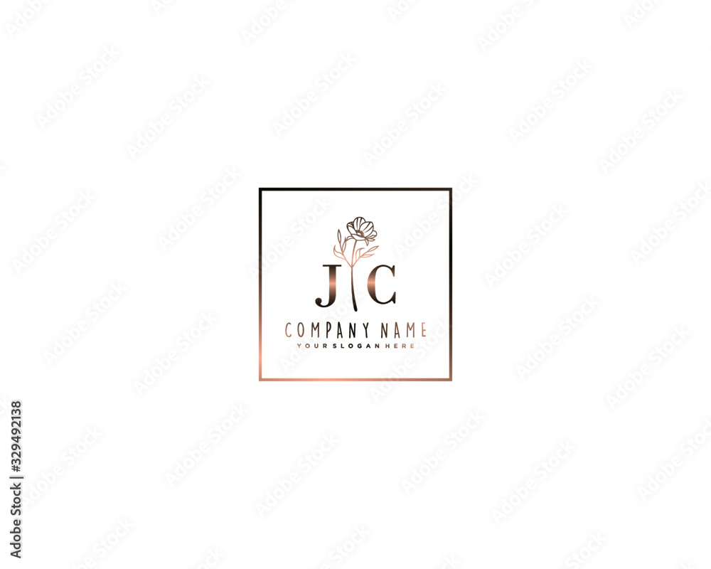 Letter JC handwrititing logo with a beautiful template Stock Vector ...