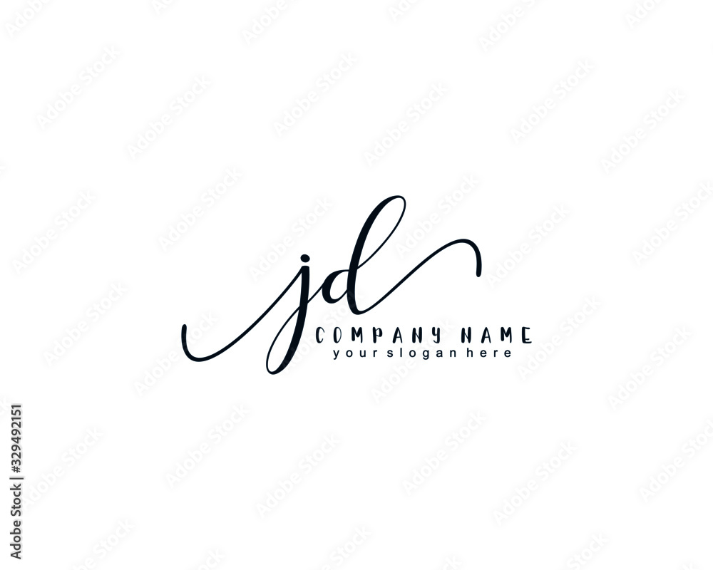 Letter JD handwrititing logo with a beautiful template Stock Vector ...