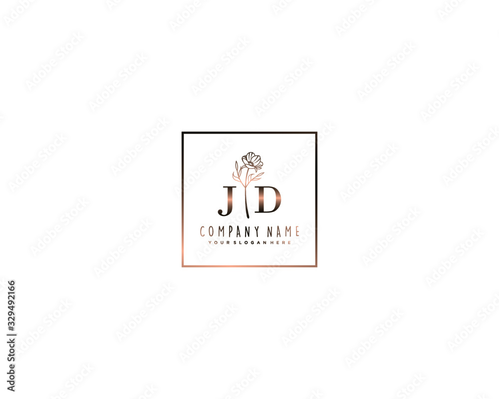 Letter JD handwrititing logo with a beautiful template Stock Vector ...