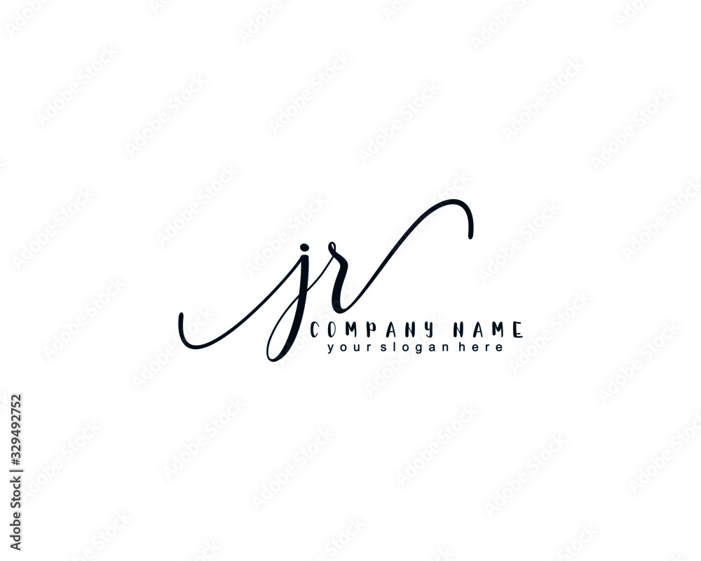Letter JR handwrititing logo with a beautiful template Stock Vector ...
