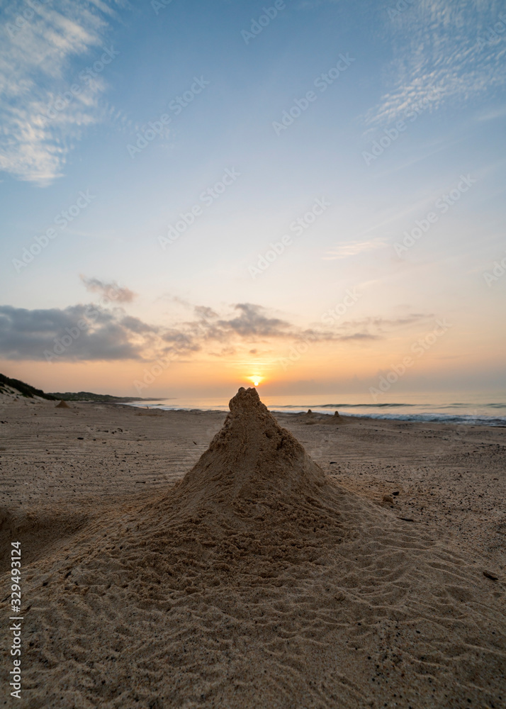 Crab volcanoes on a beach in Socotra Island, Yemenese Unesco World ...