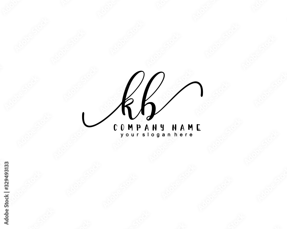 Letter KB handwrititing logo with a beautiful template Stock Vector ...