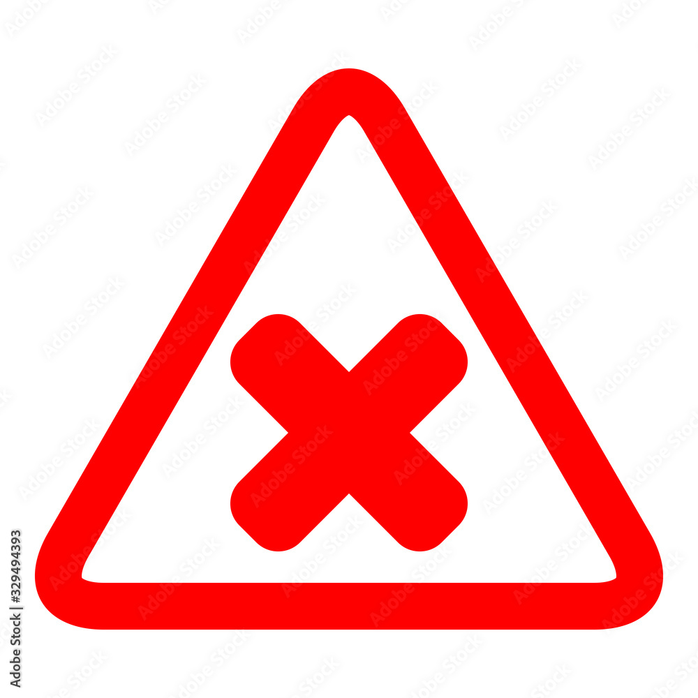 Wrong mark, cross sign, and prohibition sign for website, web page ...