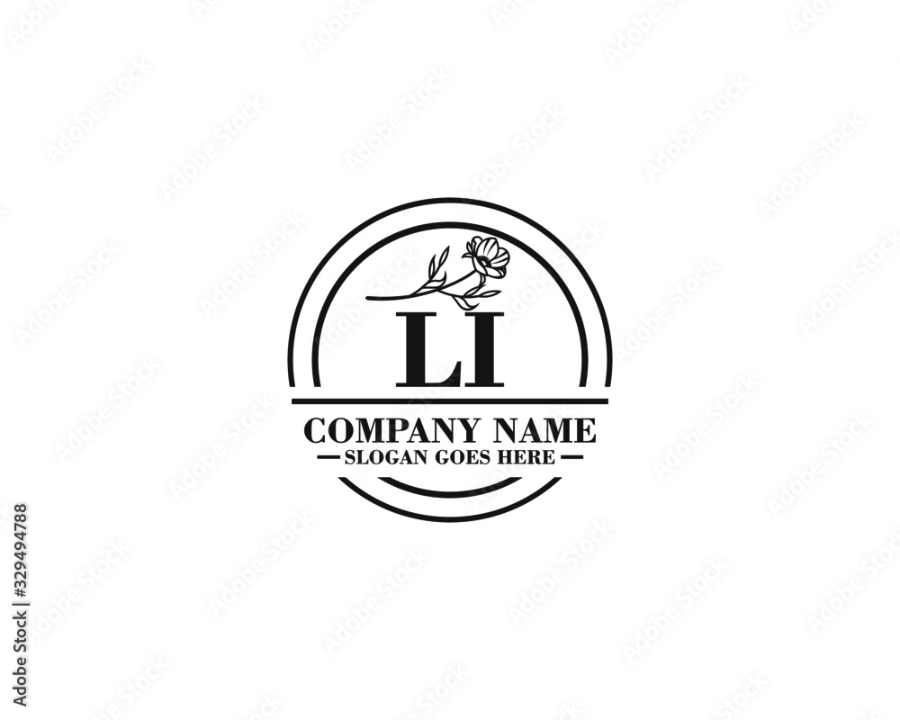 Letter LI handwrititing logo with a beautiful template Stock Vector ...