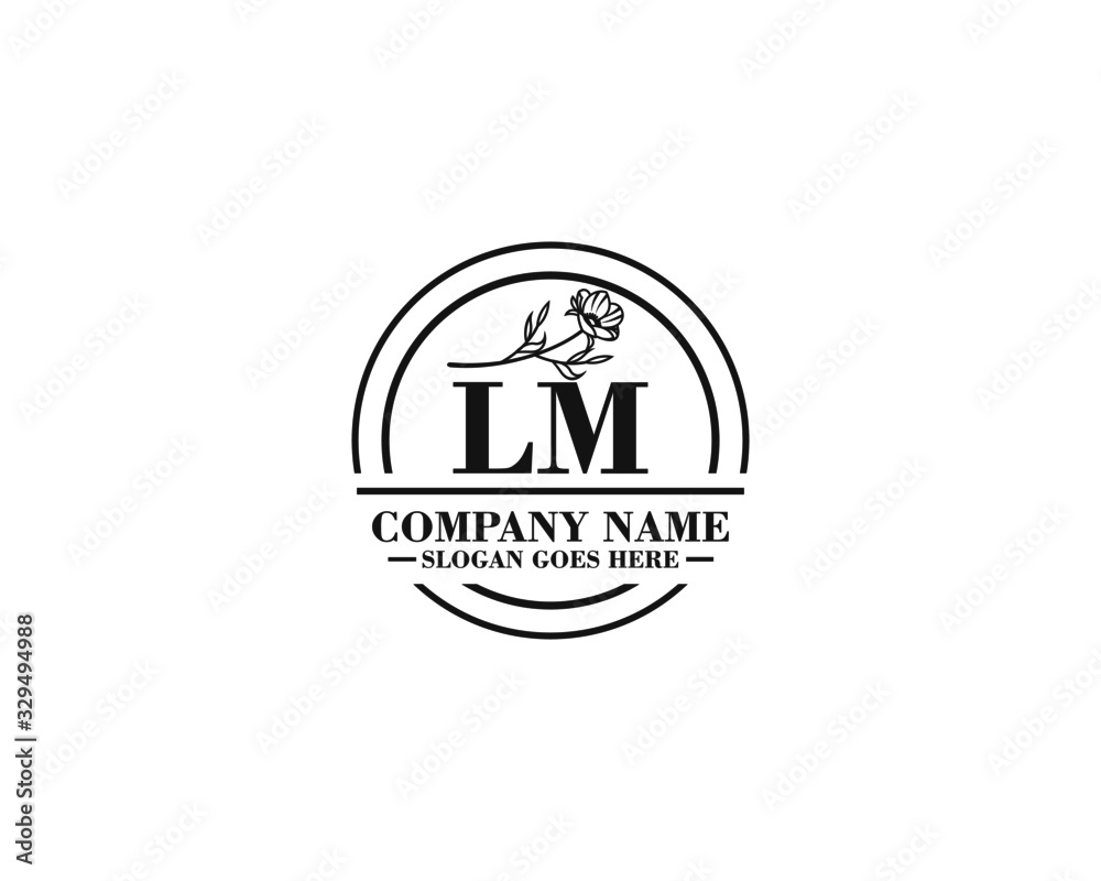 Letter LM handwrititing logo with a beautiful template Stock Vector ...