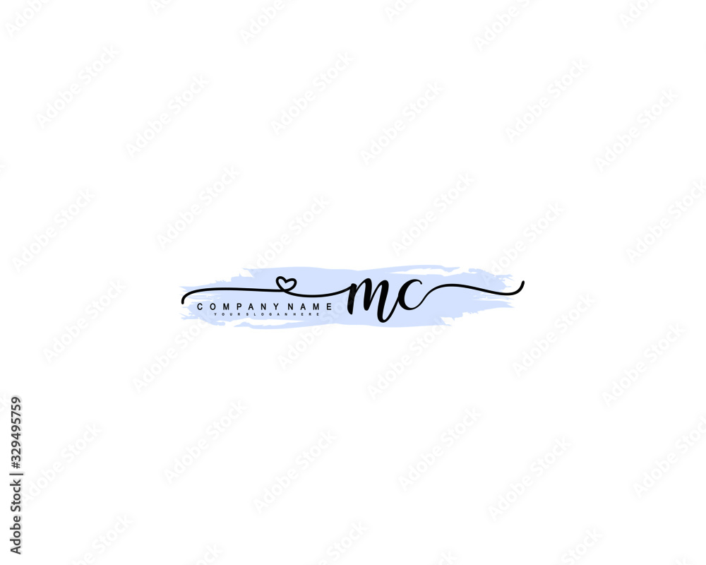 Letter MC handwrititing logo with a beautiful template Stock Vector ...