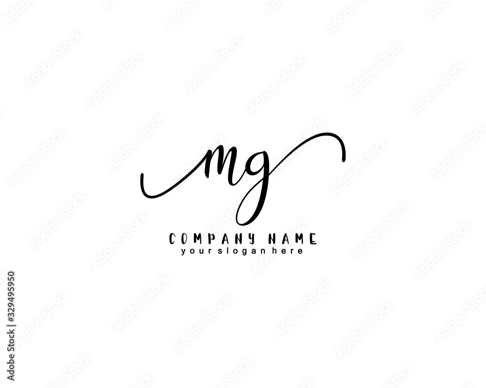 Letter MG handwrititing logo with a beautiful template Stock Vector ...
