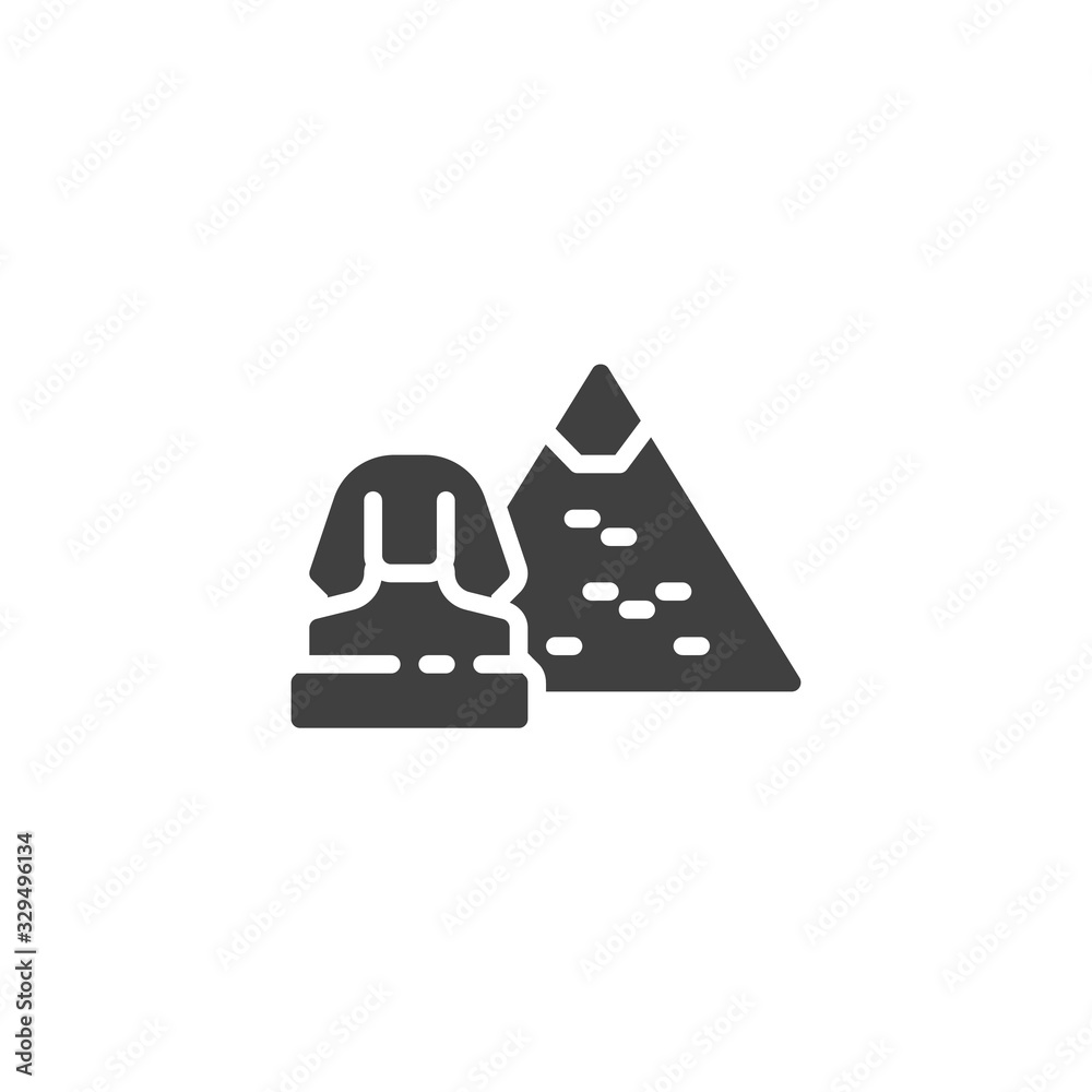 Egyptian Pharaoh and pyramid vector icon. filled flat sign for mobile ...