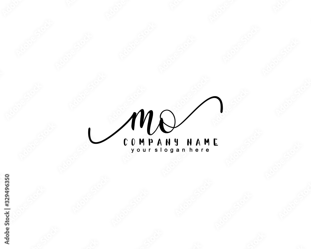 Letter MO handwrititing logo with a beautiful template Stock Vector ...