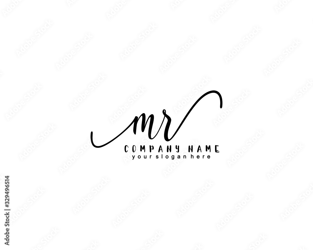 Letter MR handwrititing logo with a beautiful template Stock Vector ...