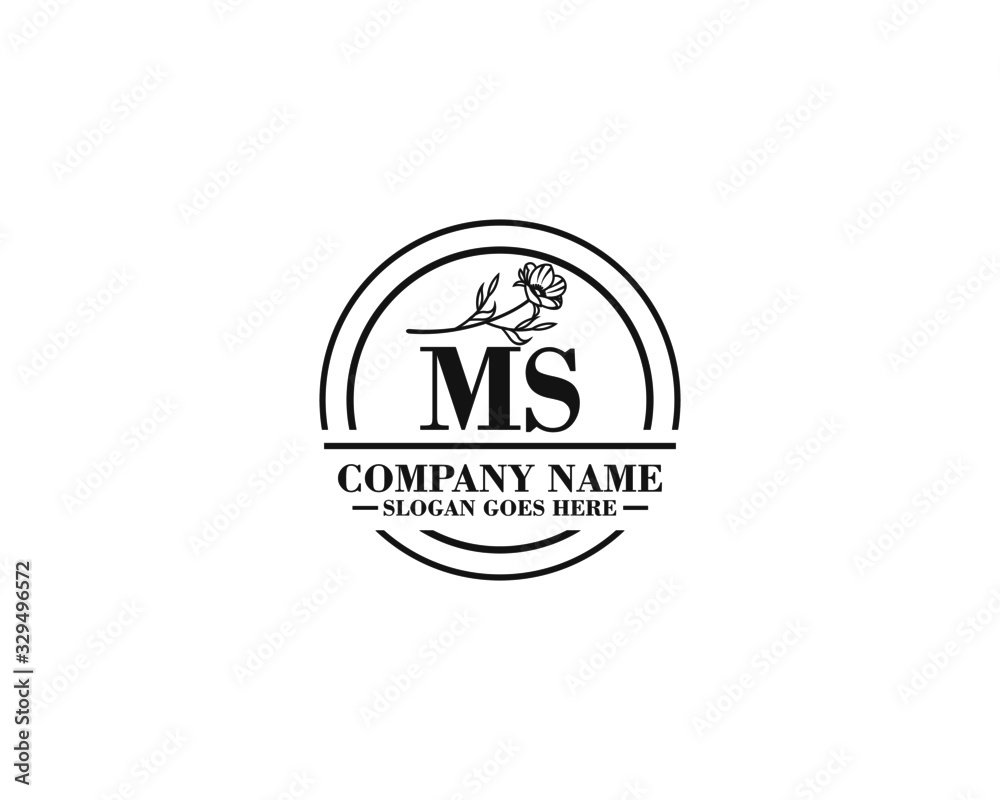Letter MS handwrititing logo with a beautiful template Stock Vector ...